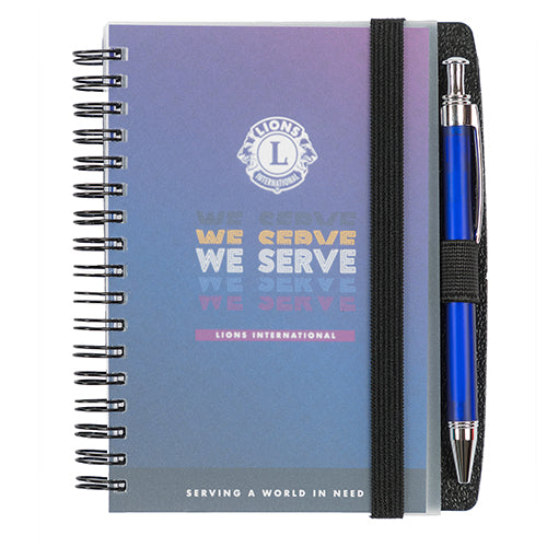 WE SERVE NOTEBOOK WITH PEN - Lions Clubs International