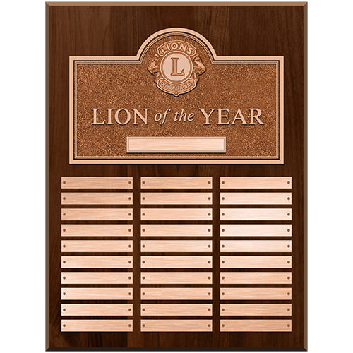 LION OF THE YEAR ROSTER PLAQUE — Lions Clubs International