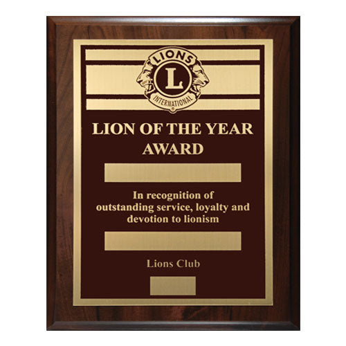 LION OF THE YEAR PLAQUE — Lions Clubs International